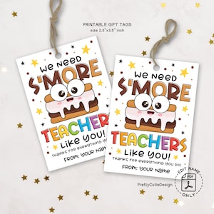 S'more Teacher Appreciation Gift Tag Printable (2.5”x3.5”) (PDF) - Etsy