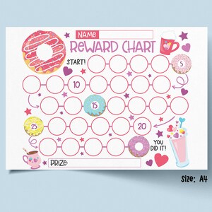 Donut Reward Chart for Kids, Simple Kids Reward Chart, Cute Donut ...