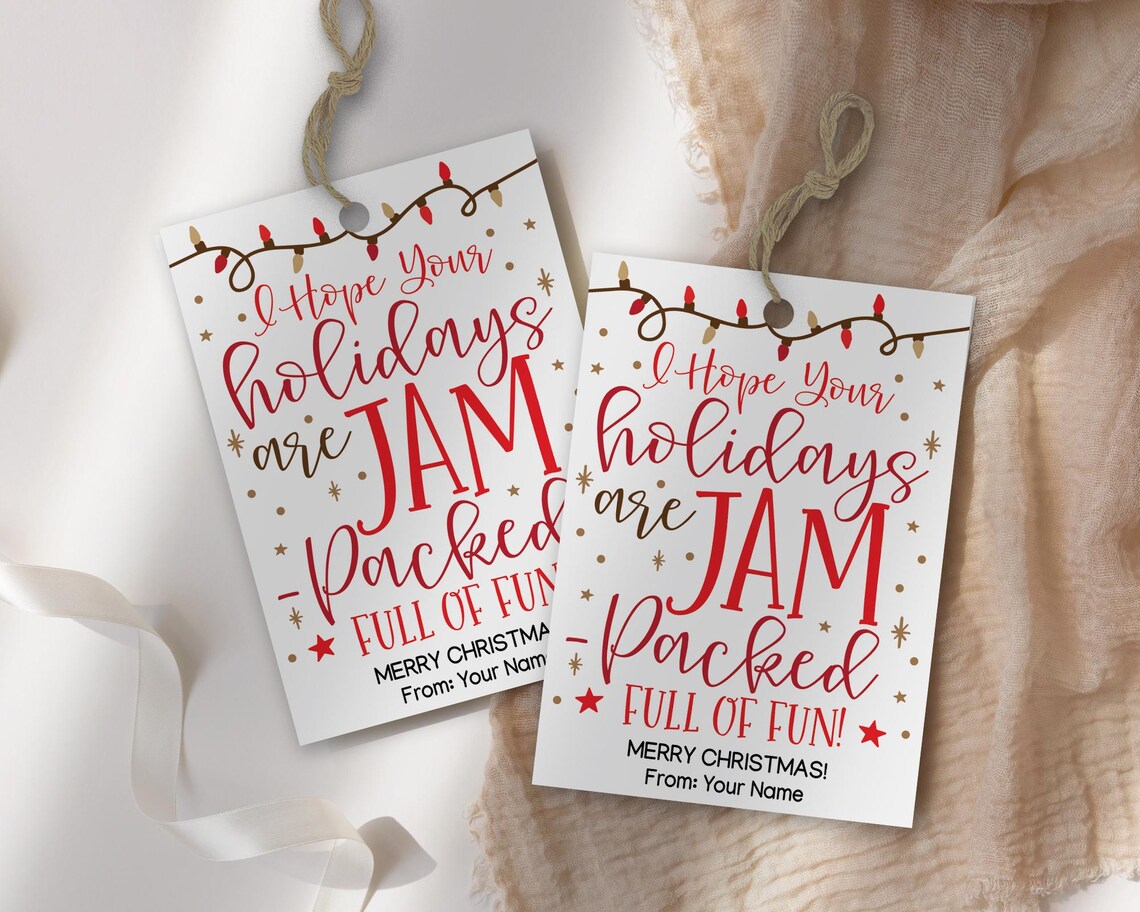 JAM Packed Christmas Gift Tags, Printable Holiday Food Labels (PDF) - Etsy