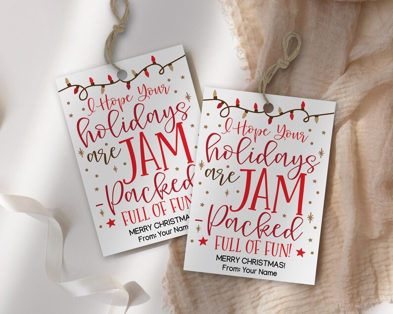 JAM Packed Christmas Gift Tags, Printable Holiday Food Labels (PDF) - Etsy