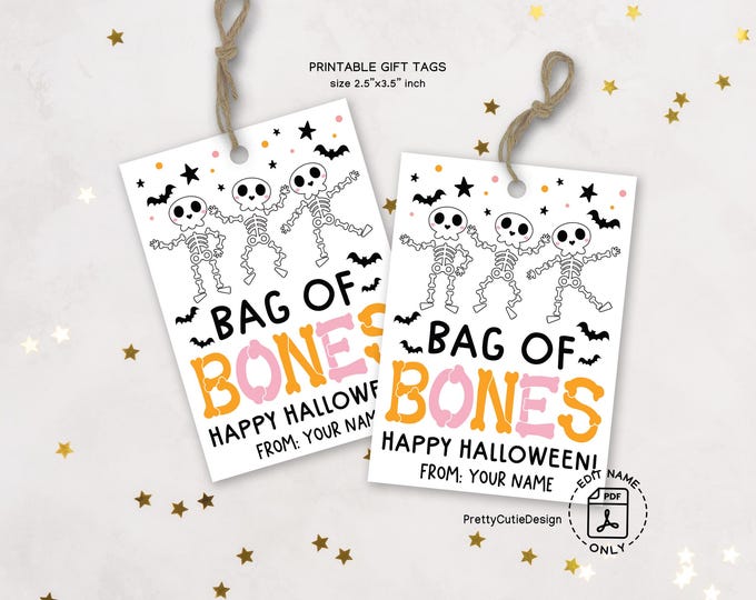 20 HALLOWEEN SKULL TAGS. Assorted Colors Prestrung Small Black Tags ...