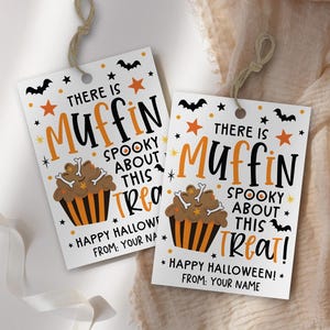 Printable Halloween Gift Tags, Theres Muffin Spooky About This Treat ...