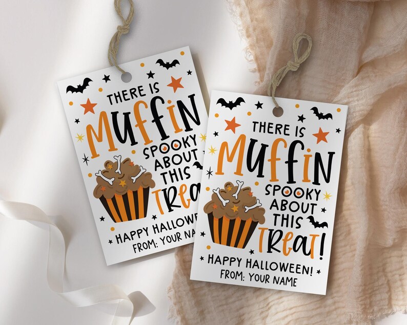 Halloween Muffin Treat Tags: Spooky Pun Gift Tags (printable PDF ...