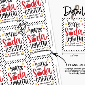 Soda-lightful Teacher Appreciation Gift Tags (digital Download) - Etsy