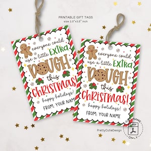 Christmas Cookie Dough Tags, Extra Dough Christmas Cookie Gift Tag ...