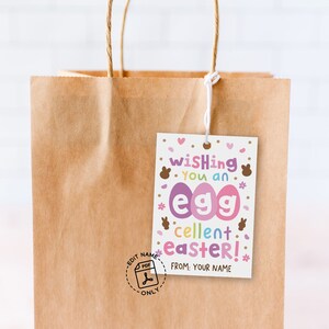 Happy Easter Printable Gift Tags, Eggcellent Easter Gift Tags, Easter ...