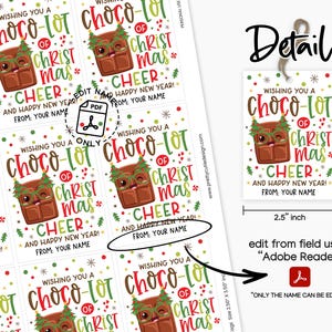Printable Christmas Chocolate Gift Tags, Christmas Goodie Bag Tags ...
