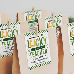 Teacher St Patricks Day Gift Tag Printable, St Patricks Teacher ...
