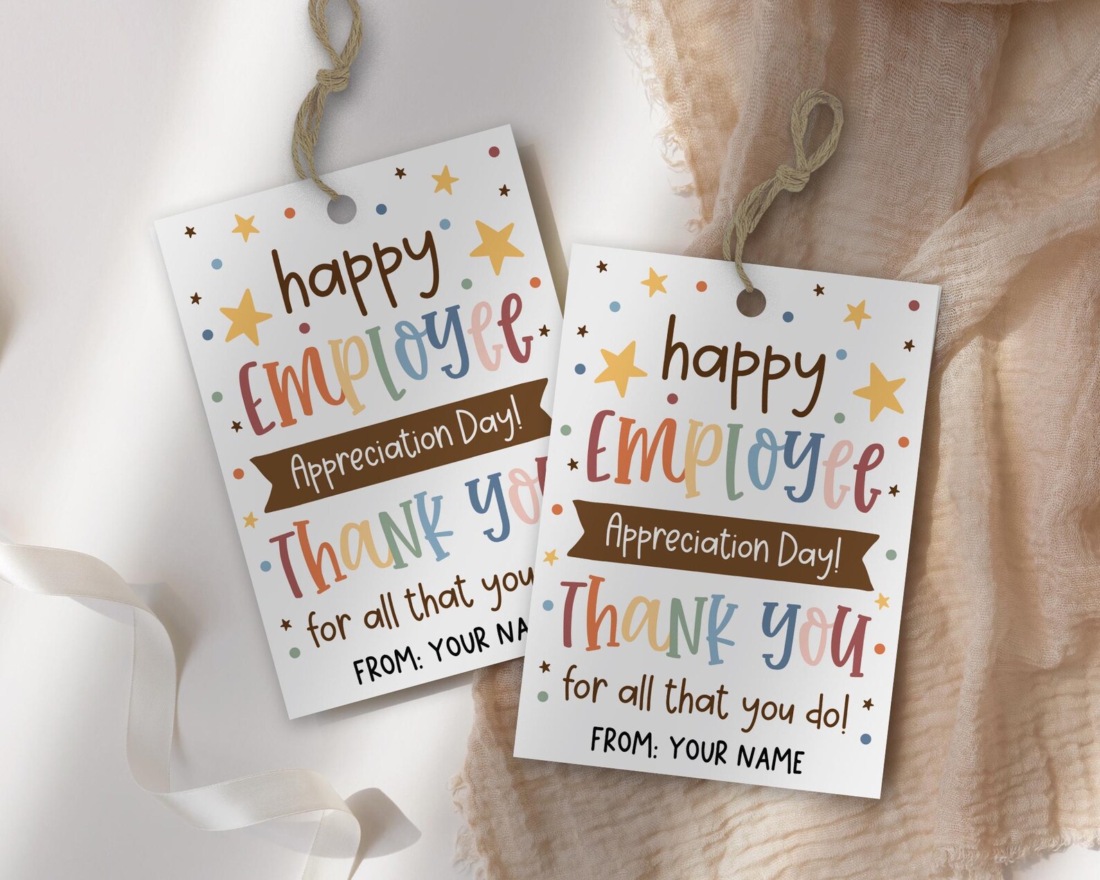 Printable Employee Appreciation Day Gift Tag, Thank You Employee Gift ...