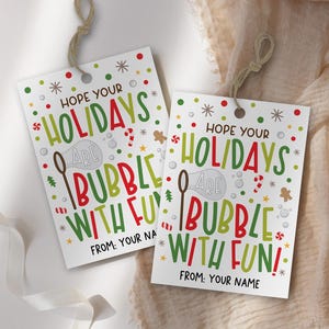 Christmas Bubbles Gift Tags, Hope Your Holidays is Bubbles of Fun ...
