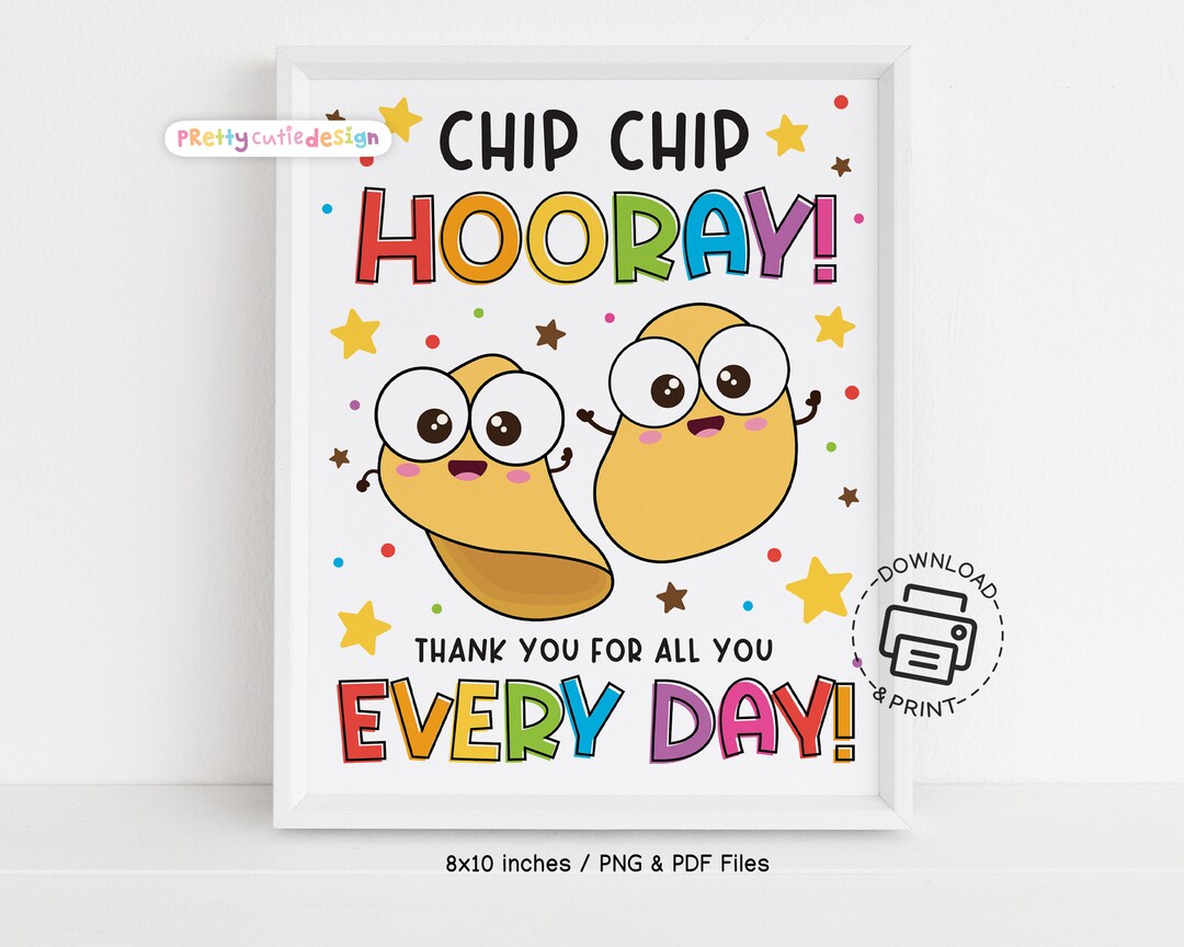 Appreciation Sign Printable, Chip Chip Hooray Snack Bar Sign Printable ...