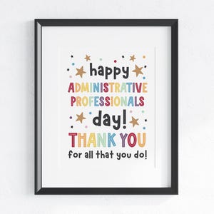 Administrative Professionals Day Sign Printable, Office Wall Art, Admin ...