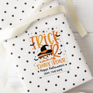 Halloween Printable Gift Tags, Trick or Smore Treat, Spooky Smores Tags ...