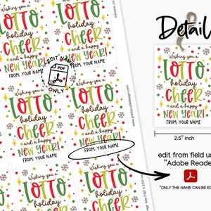 Lotto Gift Tags Christmas Printable, Lottery Christmas Tag, Wishing You ...