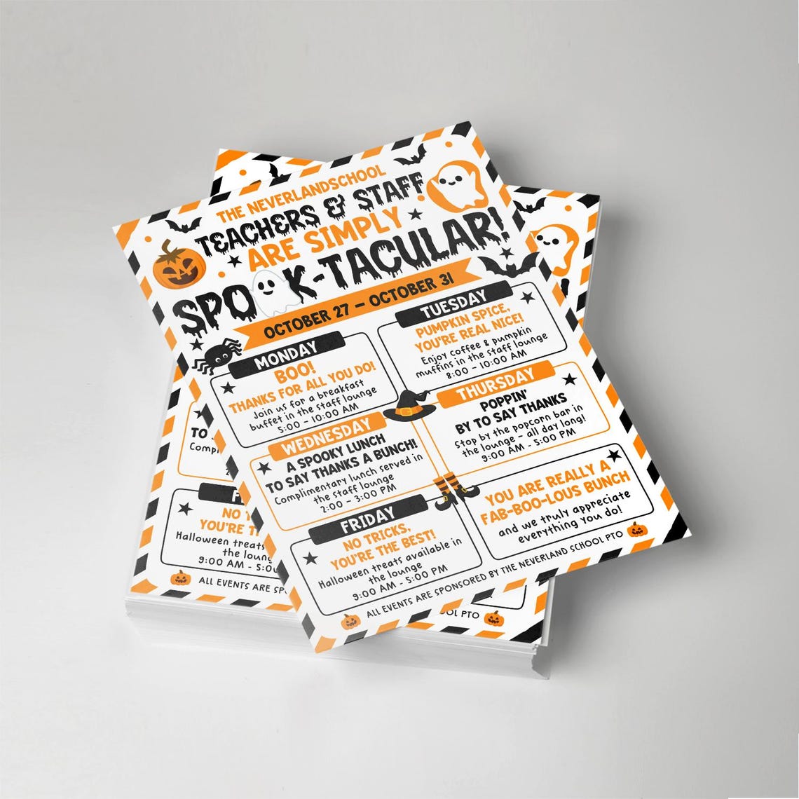 Teacher Halloween Appreciation Week Poster: Editable Canva Template ...
