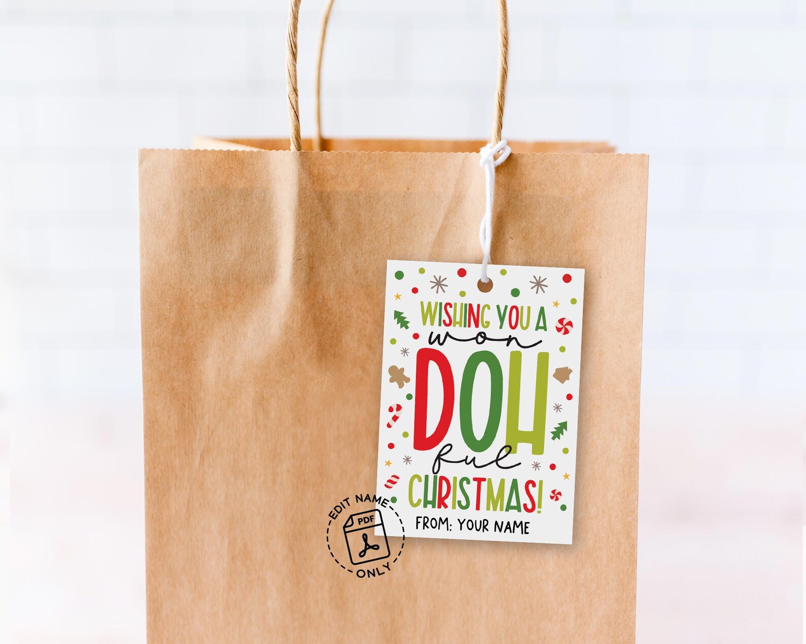 Playdough Gift Tags Printable, Won-doh-ful Christmas, Winter Break ...