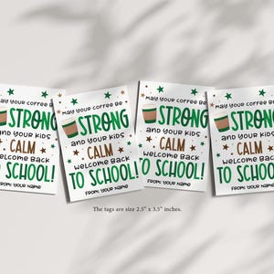 Teacher Coffee Gift Tags: Back to School Treat Bag (PDF Downloadable ...