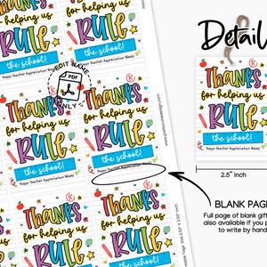 Teacher Appreciation Week Gift Tags Printable, School Supplies Teacher ...