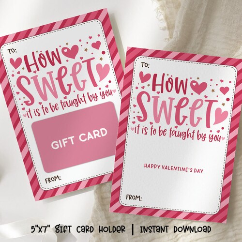 Printable Sweet Treat Valentine Gift Card Holder - Etsy