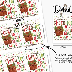 Printable Christmas Chocolate Gift Tags, Christmas Goodie Bag Tags ...