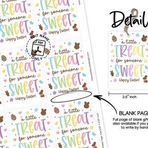 Easter Gift Tags Printable, A Little Treat for Someone Sweet Easter ...