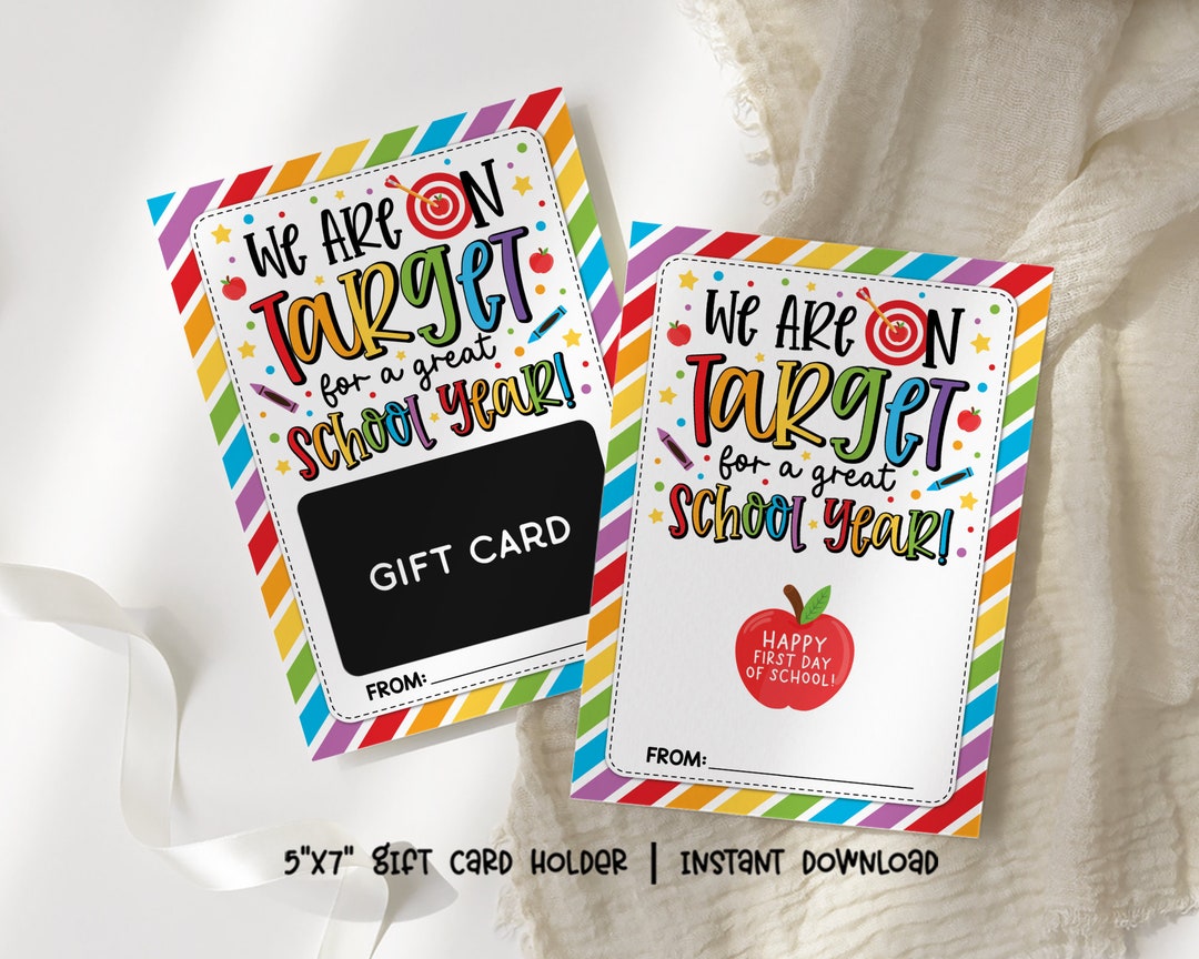 Target Back to School Teacher Gift Card Holder Printable, First Day of ...