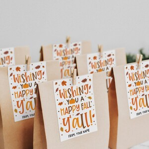 Thanksgiving Gift Tags Printable, Happy Fall Ya'll Treat Bag Tags ...