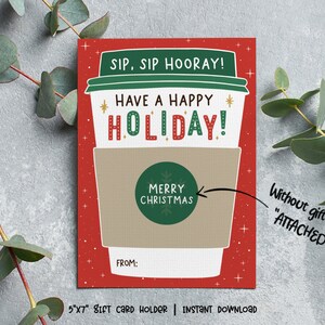 Christmas Gift Card Holder, Happy Holiday Coffee Gift Card, Teacher ...