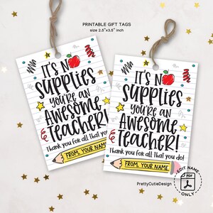 Teacher Appreciation Week Gift Tag Printable, Teacher Thank You Gift ...