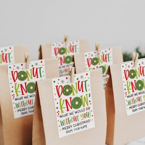 Printable Christmas Donut Cake Gift Tags, Donut Know What We Would Do ...