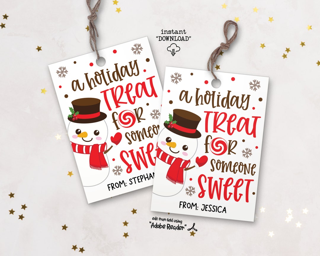 Holiday Treat for Someone Sweet Christmas Treat Tag Printable, Winter ...