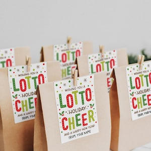 Printable Christmas Lotto Gift Tags, Wishing You a Lotto Holiday Cheer ...