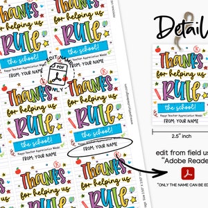 Teacher Appreciation Week Gift Tags Printable, School Supplies Teacher ...