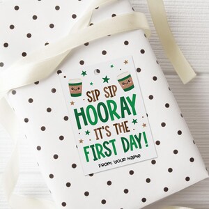 Sip Sip Hooray Teacher Gift Tag, First Day of School Gift Tags, Back to ...