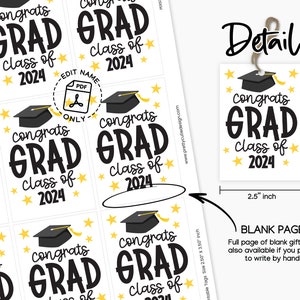 Class of 2024 Gifts, Congrats Grad Graduation Gift Tags, Graduation ...