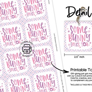 Easter Printable Gift Tags, Some Bunny Loves You Easter Gift Tags ...