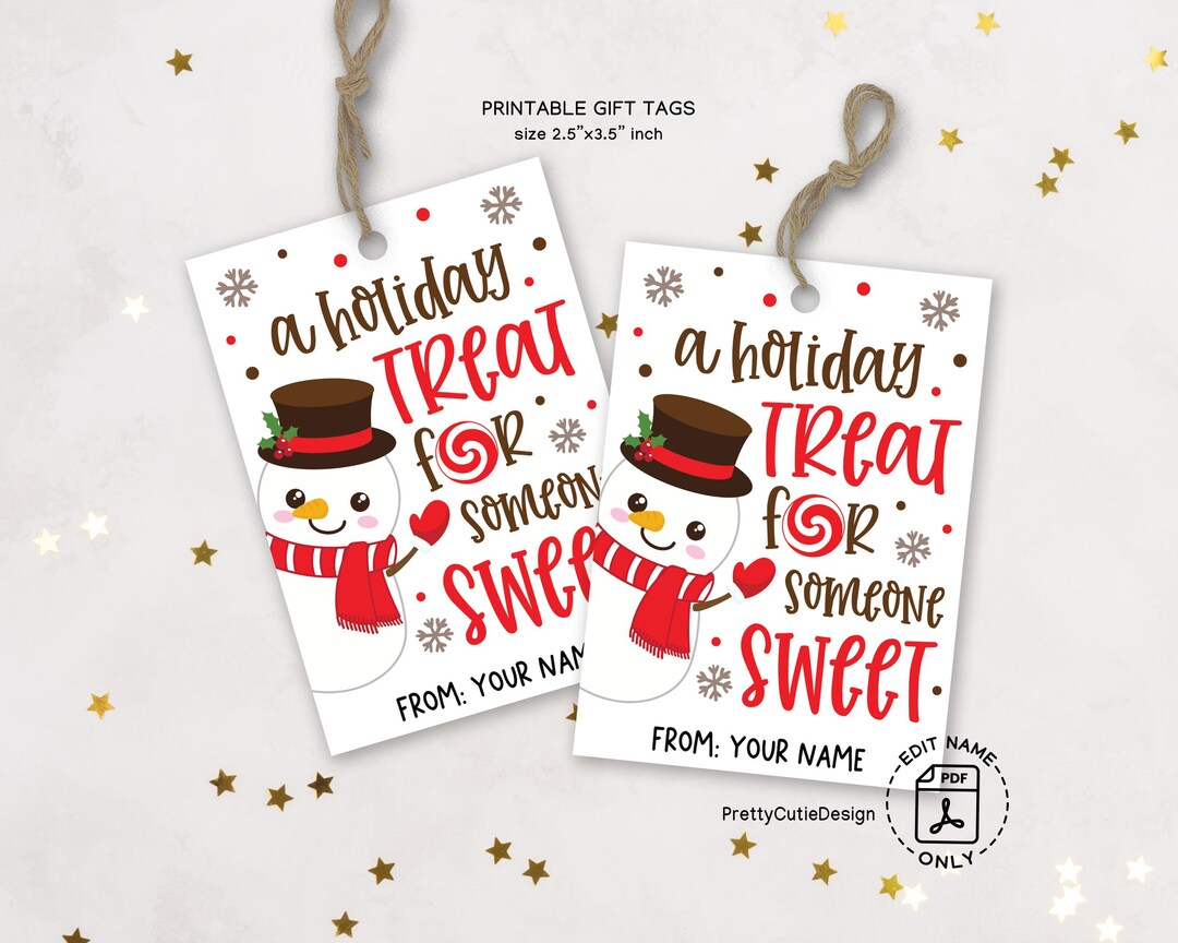 Holiday Treat for Someone Sweet Christmas Treat Tag Printable, Winter ...