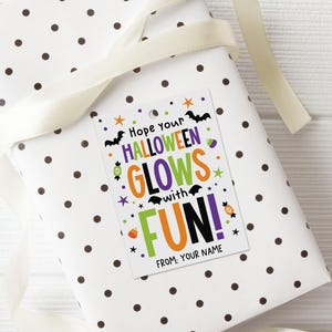Glow Stick Halloween Gift Tags, Kids Trick or Treat (digital Download ...