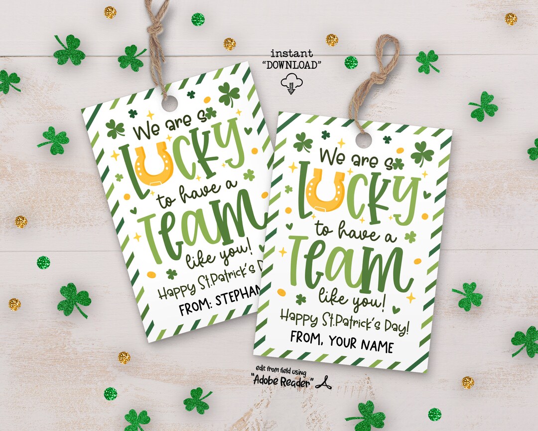 Happy St Patricks Day Team Appreciation Tags, Office St Patrick ...