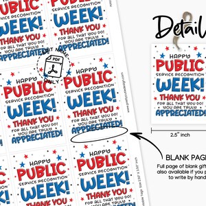 Happy Public Service Recognition Week Gift Tags Printable, Cookie Thank ...