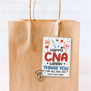 Happy CNA Week Gift Tag, Printable CNA Week Gift Ideas, Certified ...