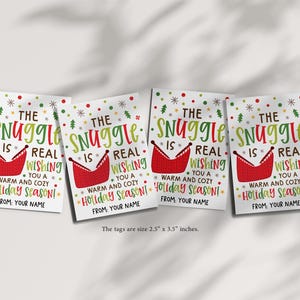 The Snuggle is Real Christmas Warm Cozy Blanket Gift Tag, Happy ...