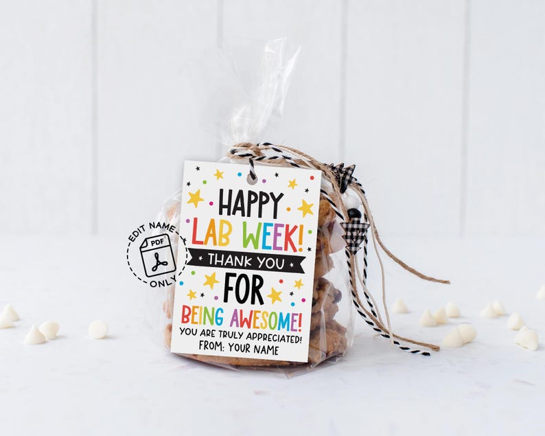 Lab Week Gift Tags Printable, Medical Laboratory Professionals Week ...
