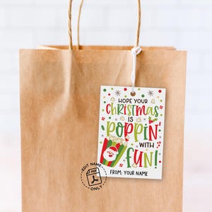 Christmas Popcorn Holiday Favor Tags, Hope Your Christmas is Poppin ...