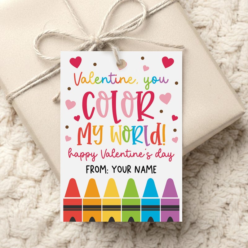 Valentines Crayons Tags - Etsy