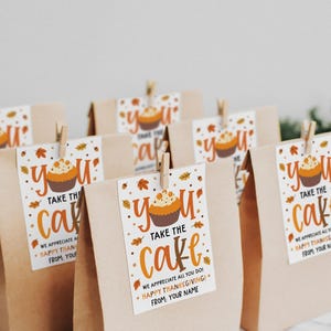 Happy Thanksgiving Gift Tags Printable, Fall Appreciation Cupcake Gift ...