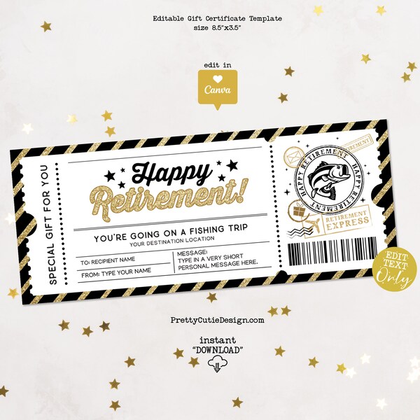 Retirement Travel Voucher Printable - Etsy