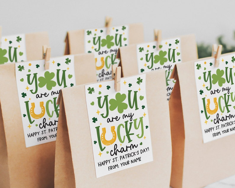 St Patricks Day Printable Gift Tags, You Are My Lucky Charm Tags, Kids ...