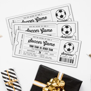 Soccer Game Ticket Printable: Birthday Surprise Reveal (canva Template ...