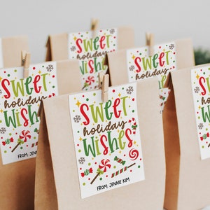 Sweet Holiday Wishes Gift Tag, Christmas Sweet Gift Tag Printable ...